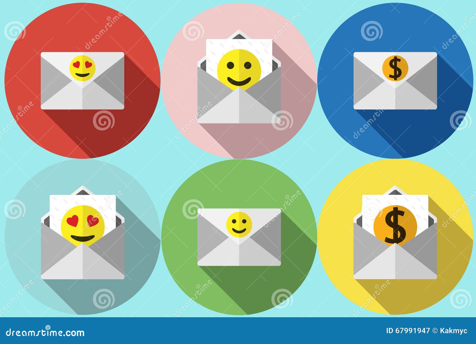 Envelope With Smiley Cartoon Vector | CartoonDealer.com #53818997