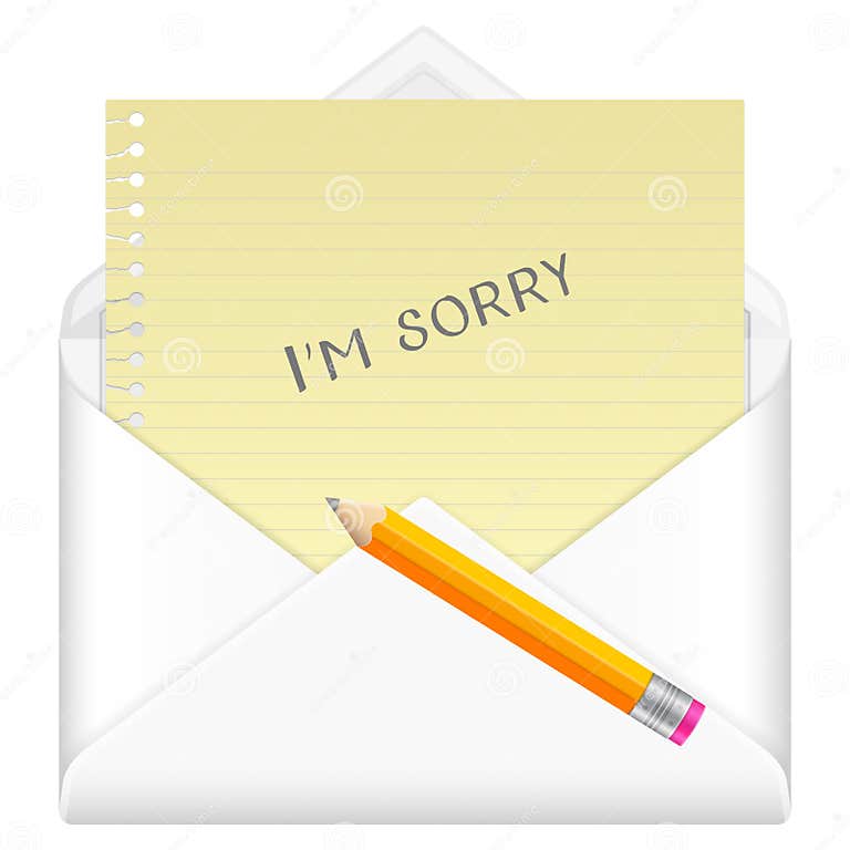 Envelope sorry stock vector. Illustration of paper, communication ...