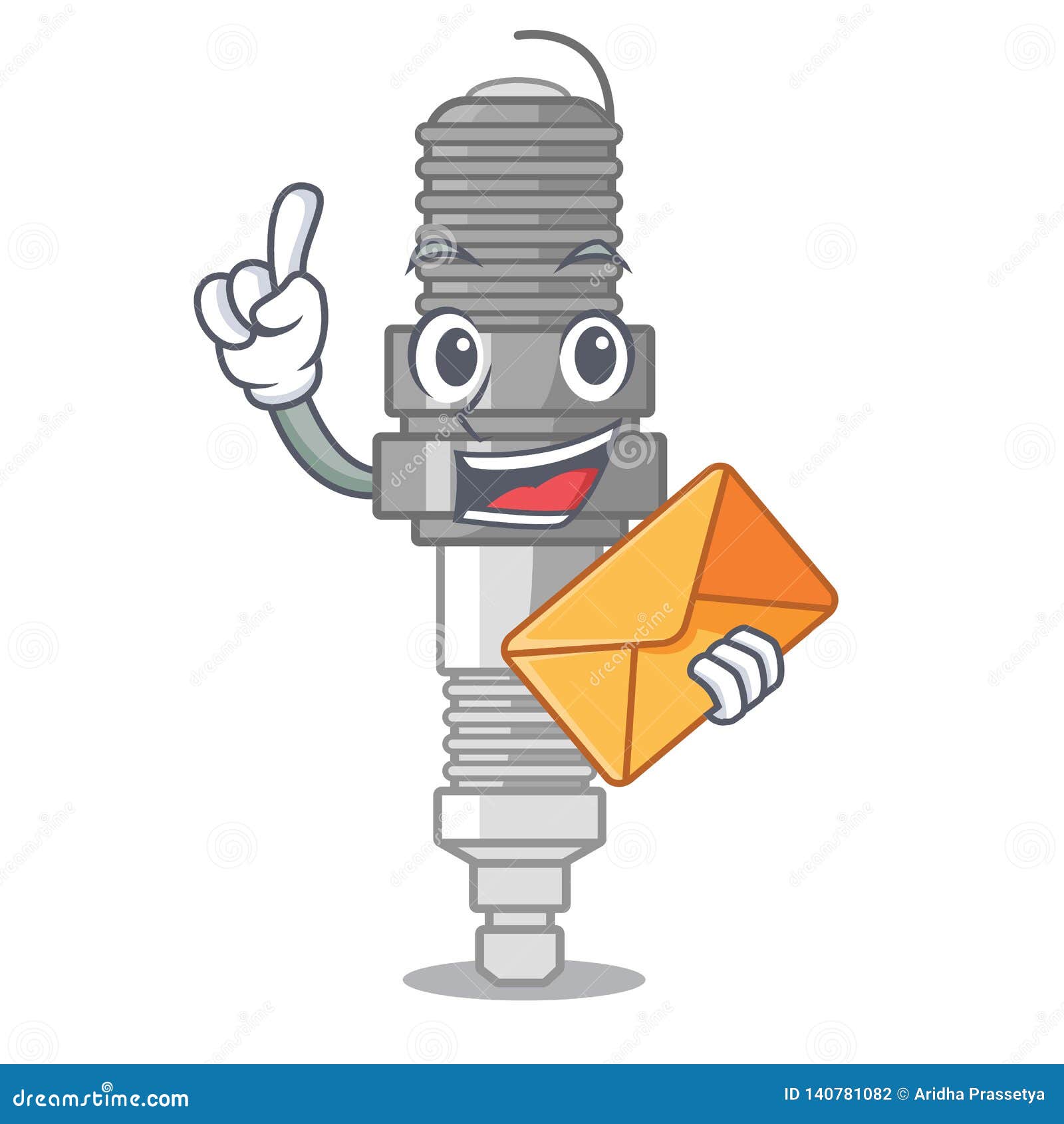 With Envelope Spark Plug in a Cartoon Box Stock Vector - Illustration ...