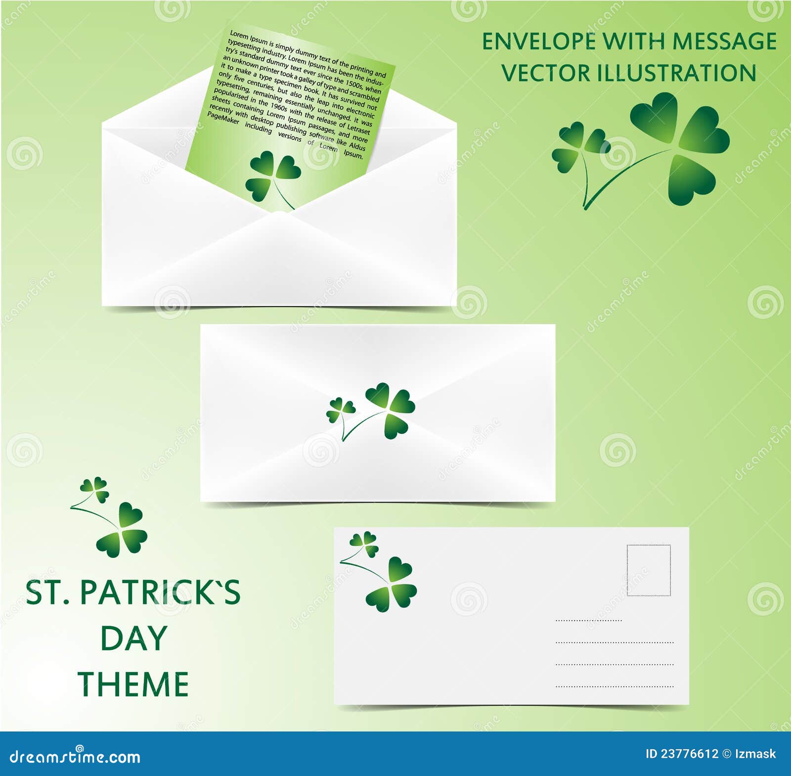 Envelope - St. Patrick Theme Stock Vector - Illustration of invitation ...