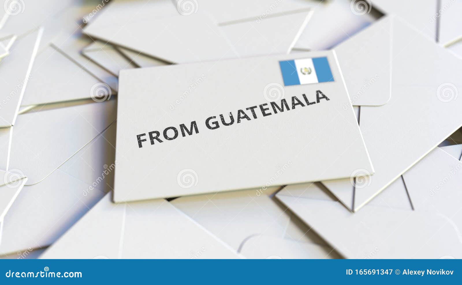 Envelope with from Guatemala Text on Pile of Other Envelopes ...