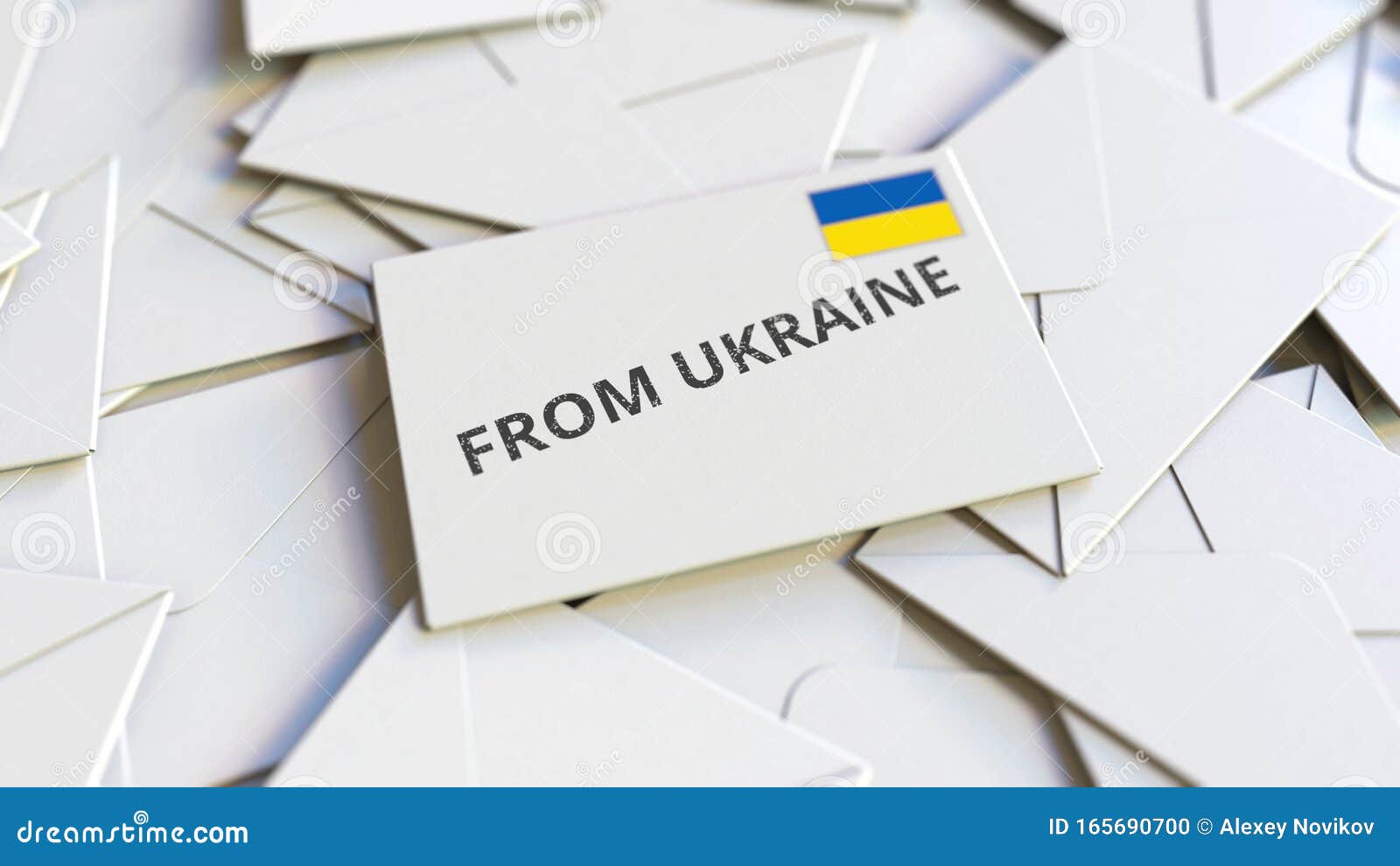 Envelope with from Ukraine Stamp among Other Envelopes. International ...