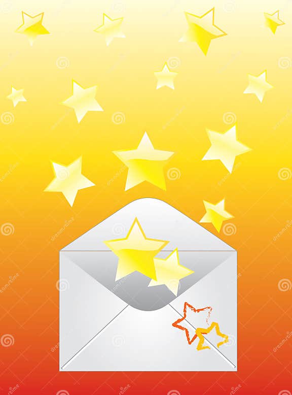 Envelope and the stars. stock vector. Illustration of invitation - 17825829