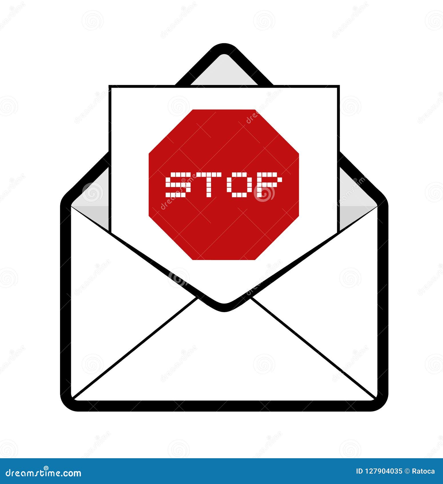 Envelope with stop message stock vector. Illustration of paper - 127904035