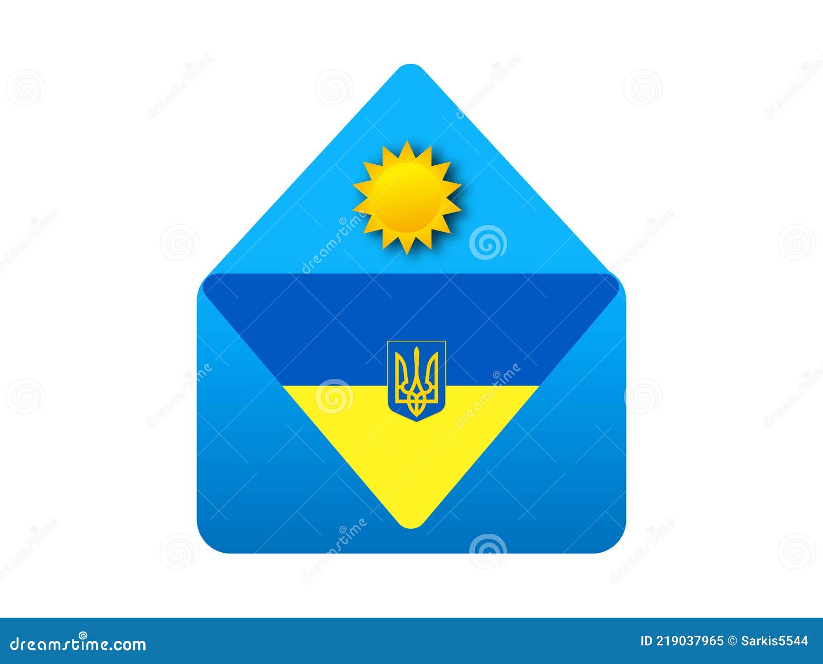 Envelope with the Sun Embedded in the Ukraine Flag Stock Vector ...
