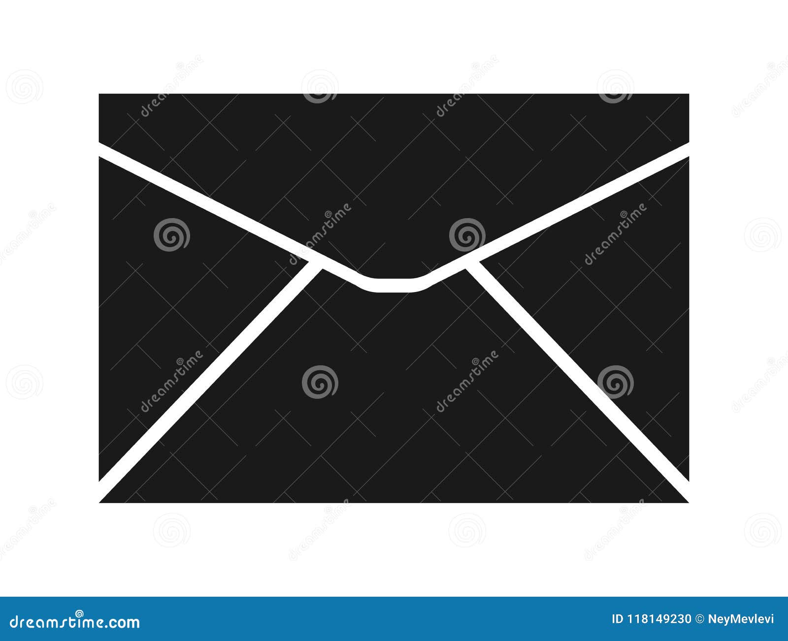 Envelope Symbol Icon Black New Vector Stock Vector - Illustration of ...