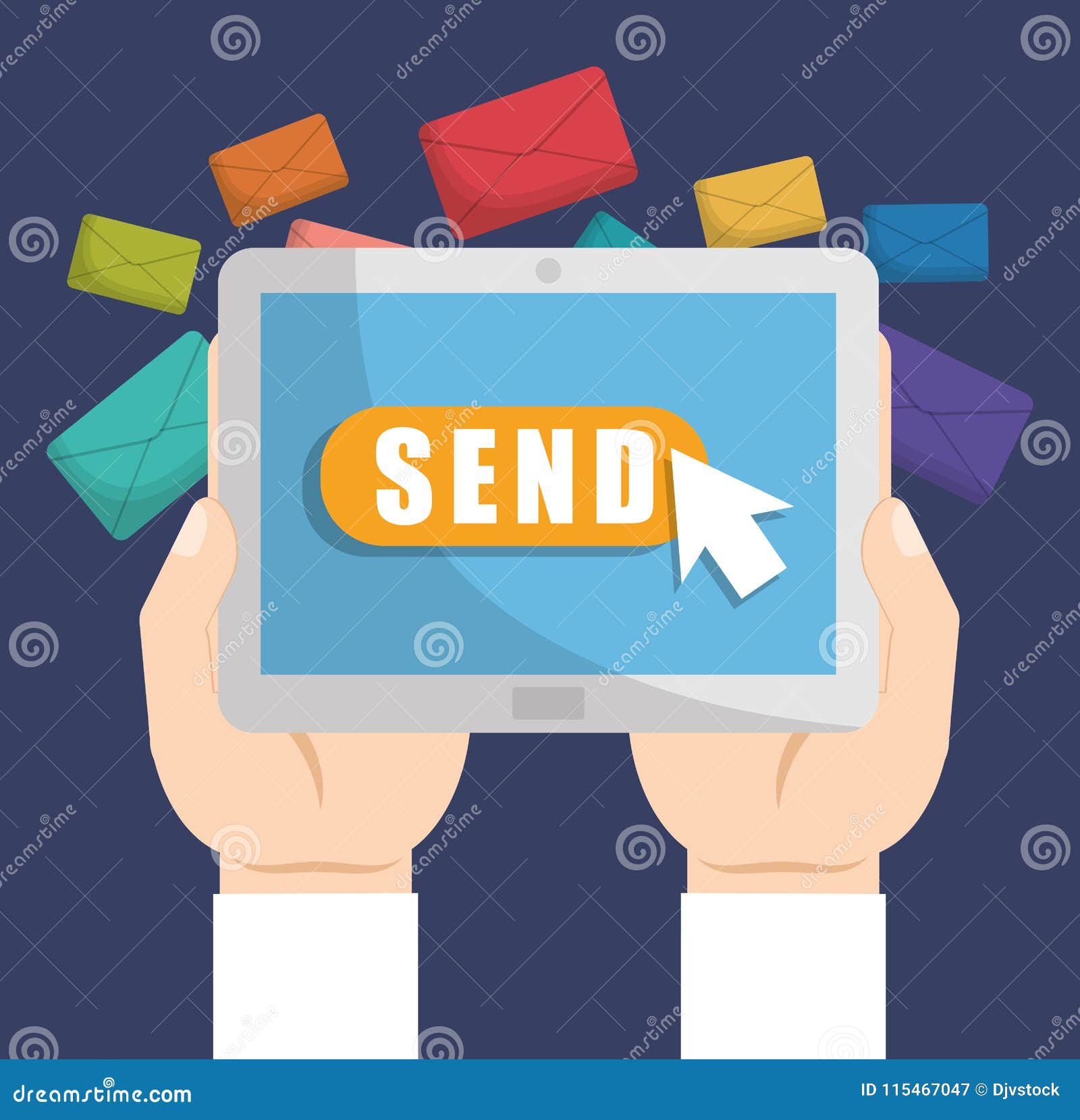 Envelope Tablet Email Marketing Send Design. Stock Vector ...