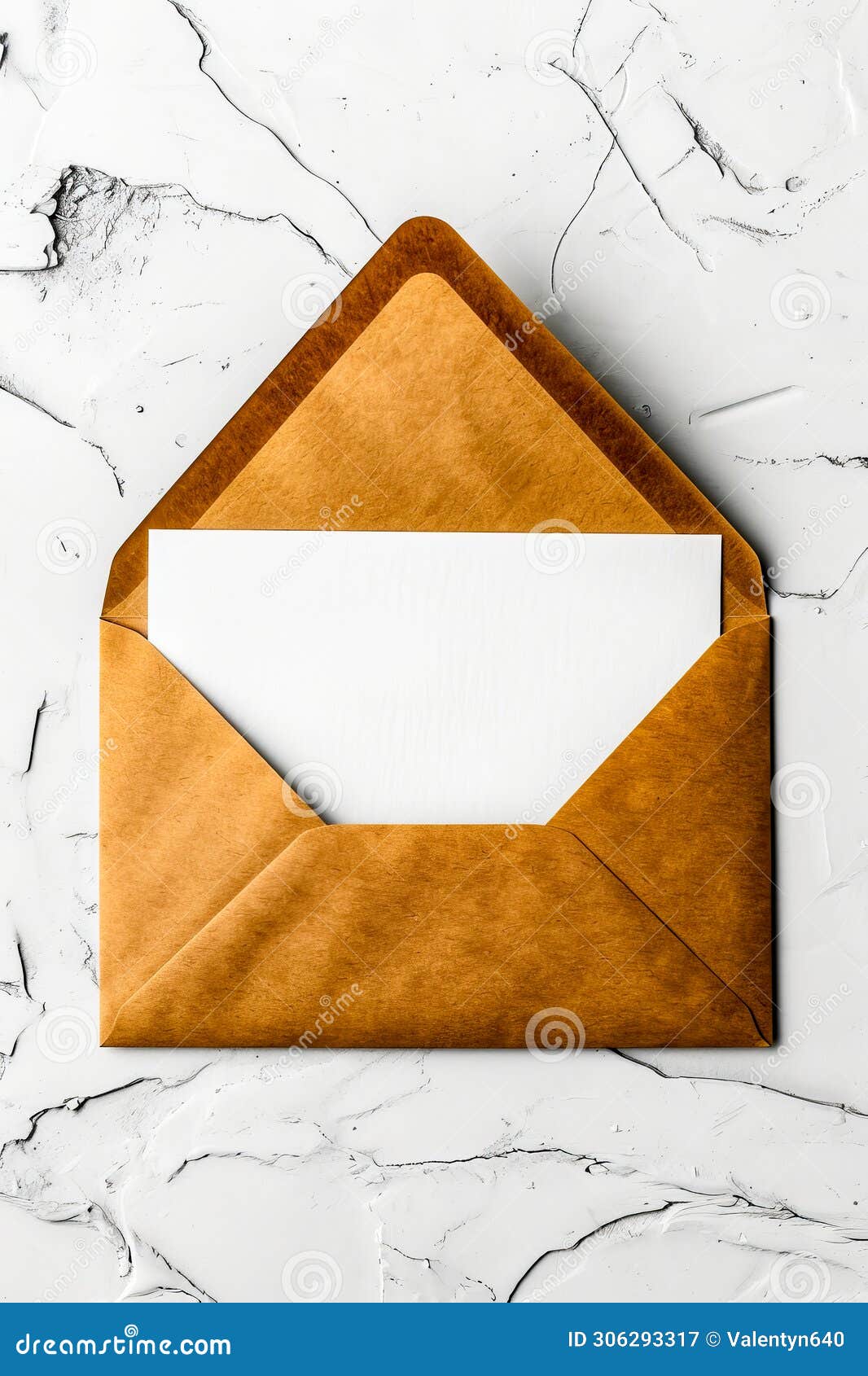 Envelope with Tan Colored Front and White Paper Inside. Generative AI ...