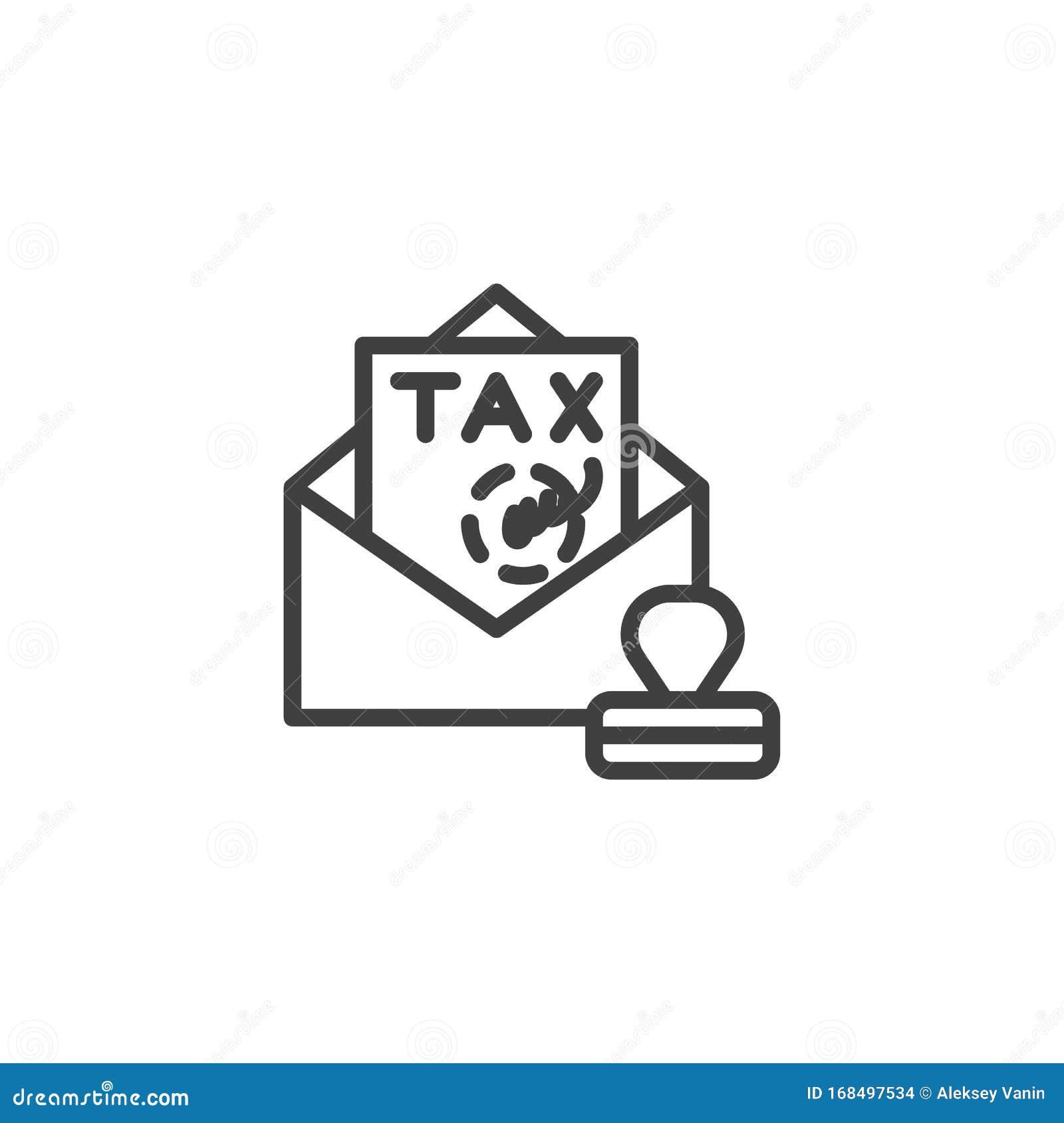 Envelope with Tax Declaration Line Icon Stock Vector - Illustration of ...