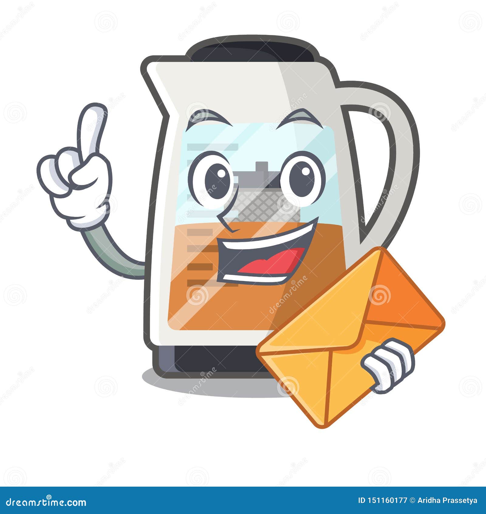 With Envelope Tea Maker in the Cartoon Shape Stock Vector ...