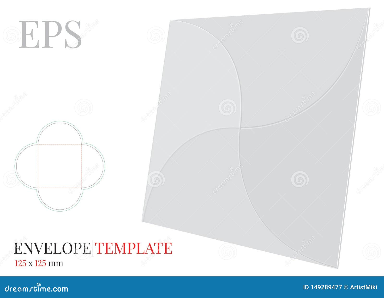 Envelope Template With Die Line, Vector With Die Cut / Laser Cut Layers ...