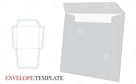 Envelope Template with Die Line, Vector Envelope Design Stock Vector ...
