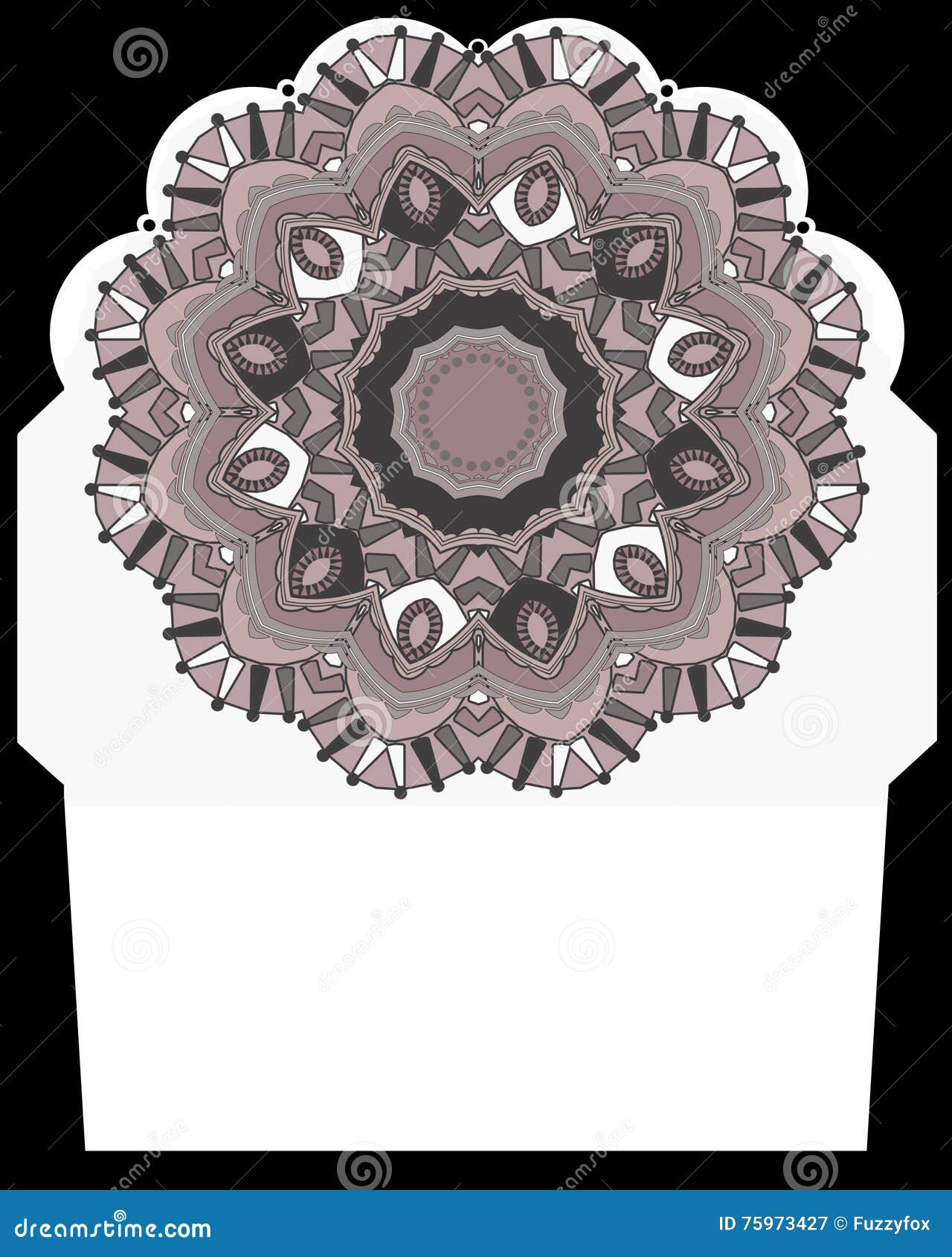 Envelope Template with Lace Decorative Elements Circle Design Stock ...