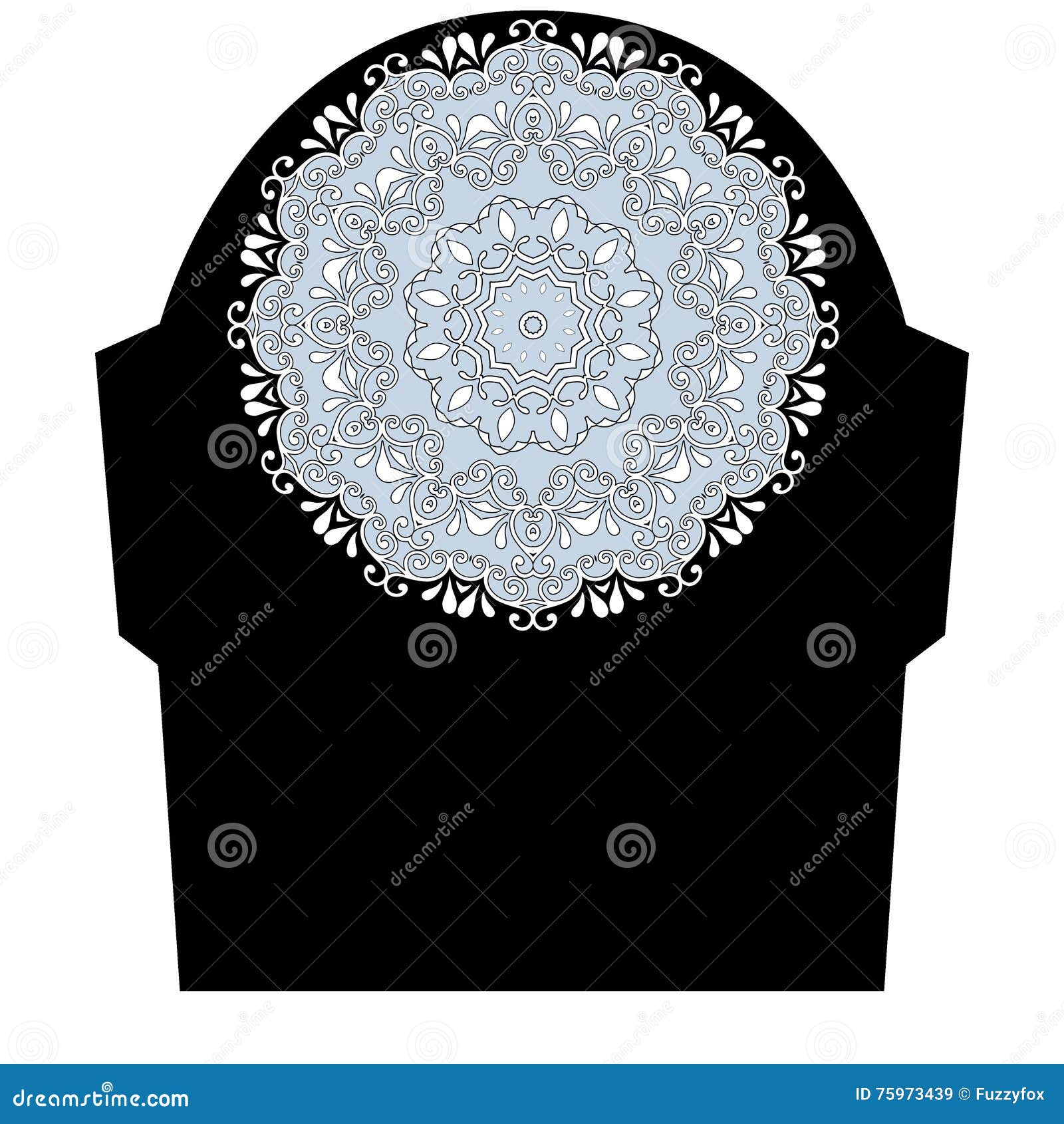 Envelope Template with Lace Decorative Elements Circle Design Stock ...