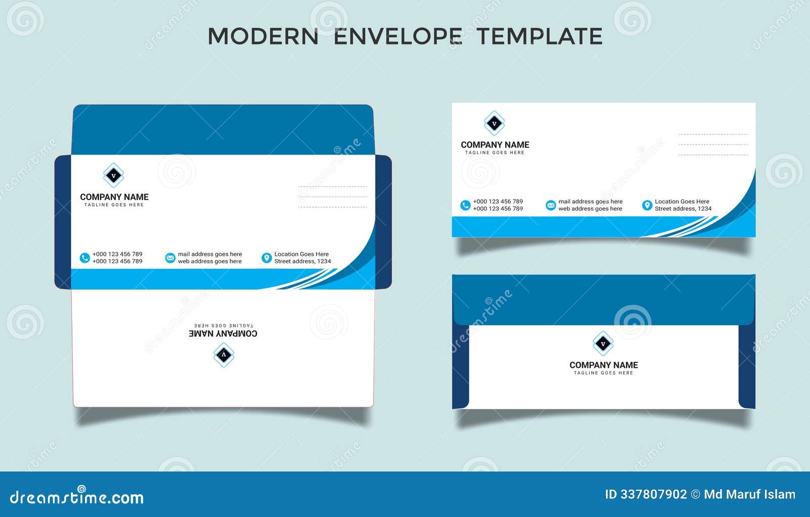 A4 Envelope Templates Design for Corporate Company Stock Illustration ...
