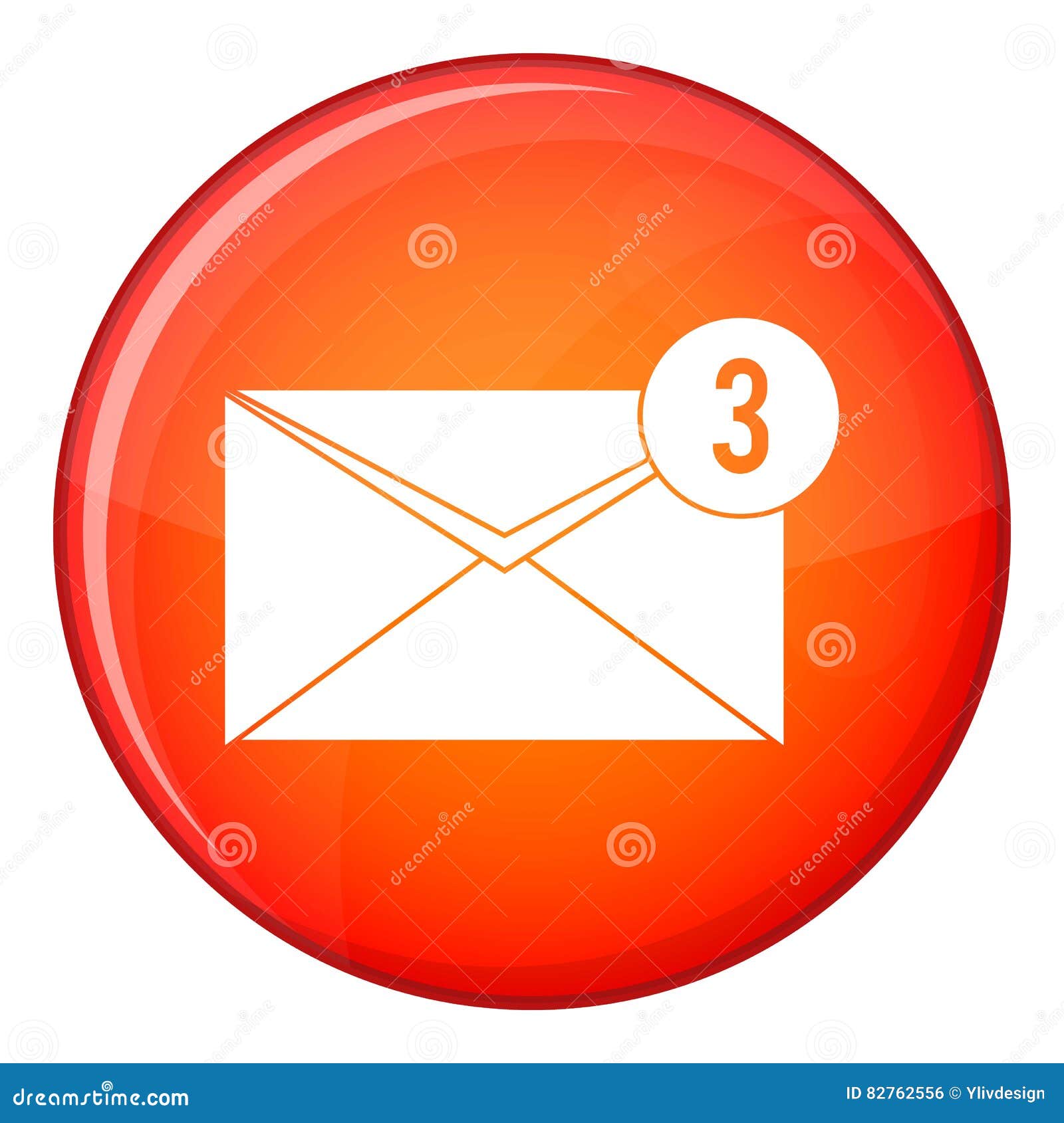 Envelope with Three Messages Icon, Flat Style Stock Vector ...