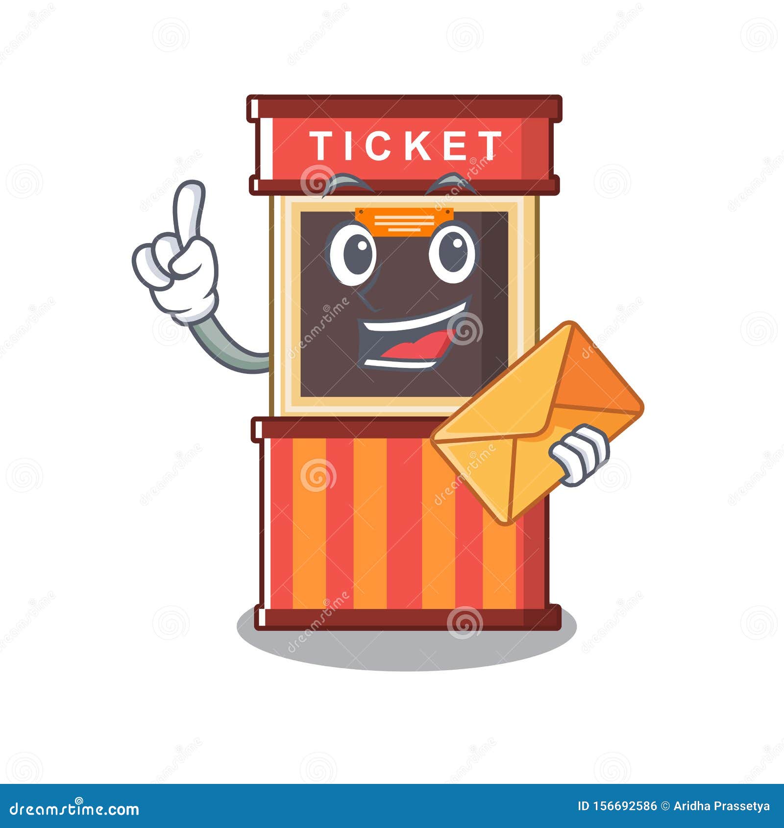 With Envelope Ticket Booth in the Cartoon Shape Stock Vector ...