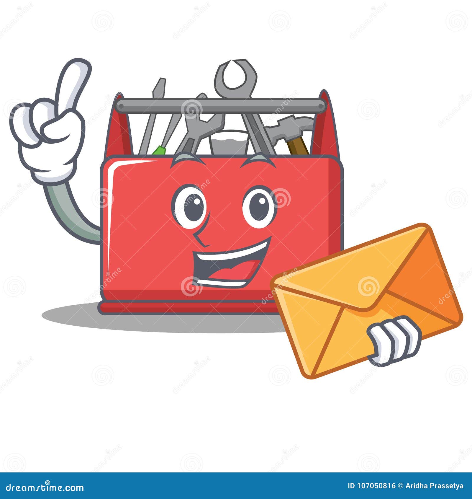With Envelope Tool Box Character Cartoon Stock Vector - Illustration of ...