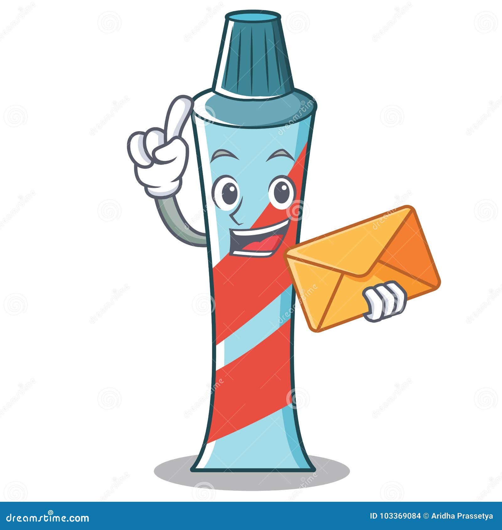With Envelope Toothpaste Character Cartoon Style Stock Vector ...