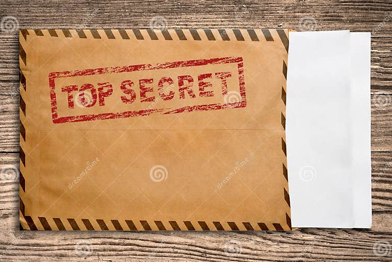 Envelope with Top Secret Stamp and Blank Papers. Stock Photo - Image of ...
