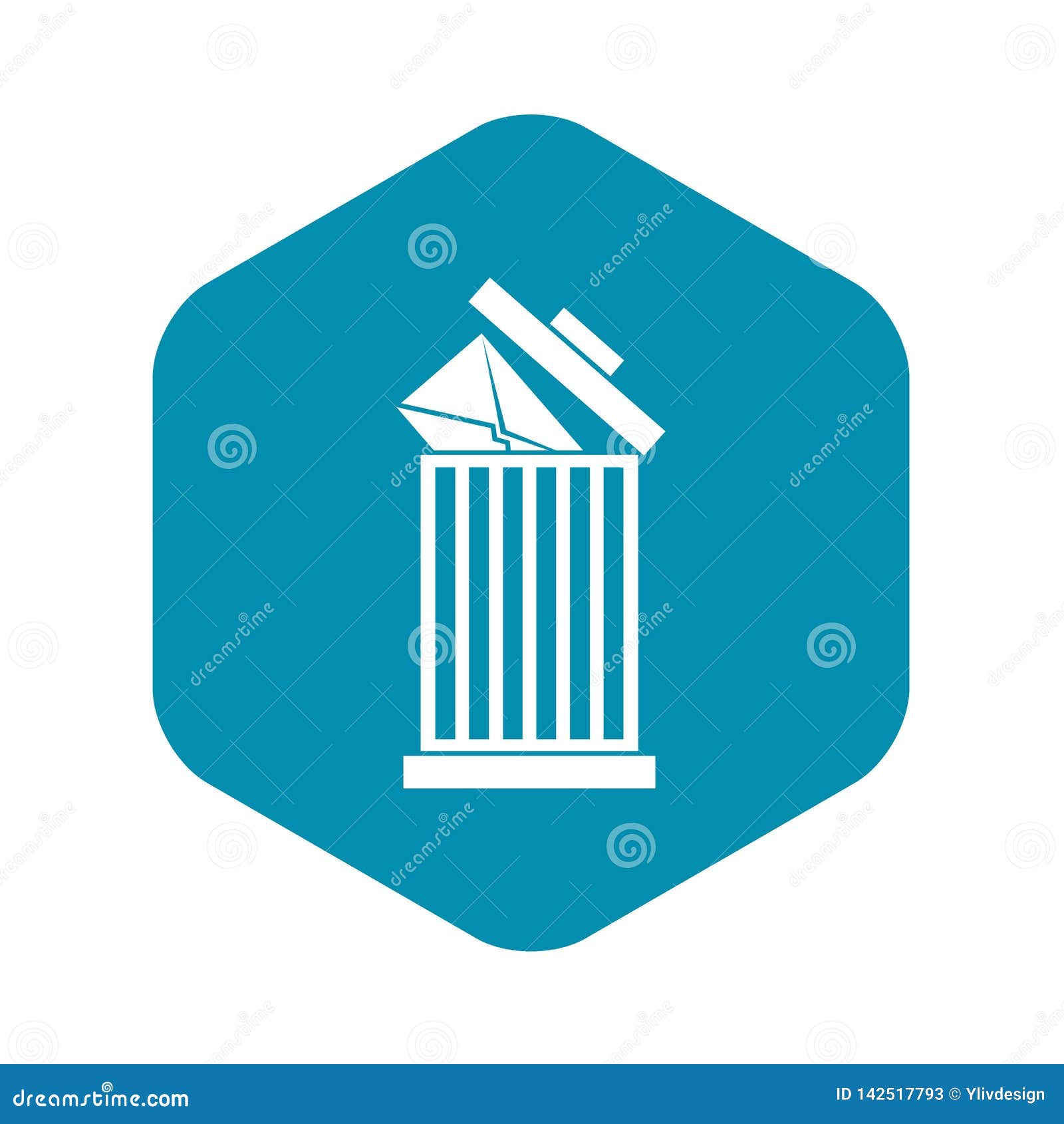Envelope in Trash Bin Icon, Simple Style Stock Vector - Illustration of ...