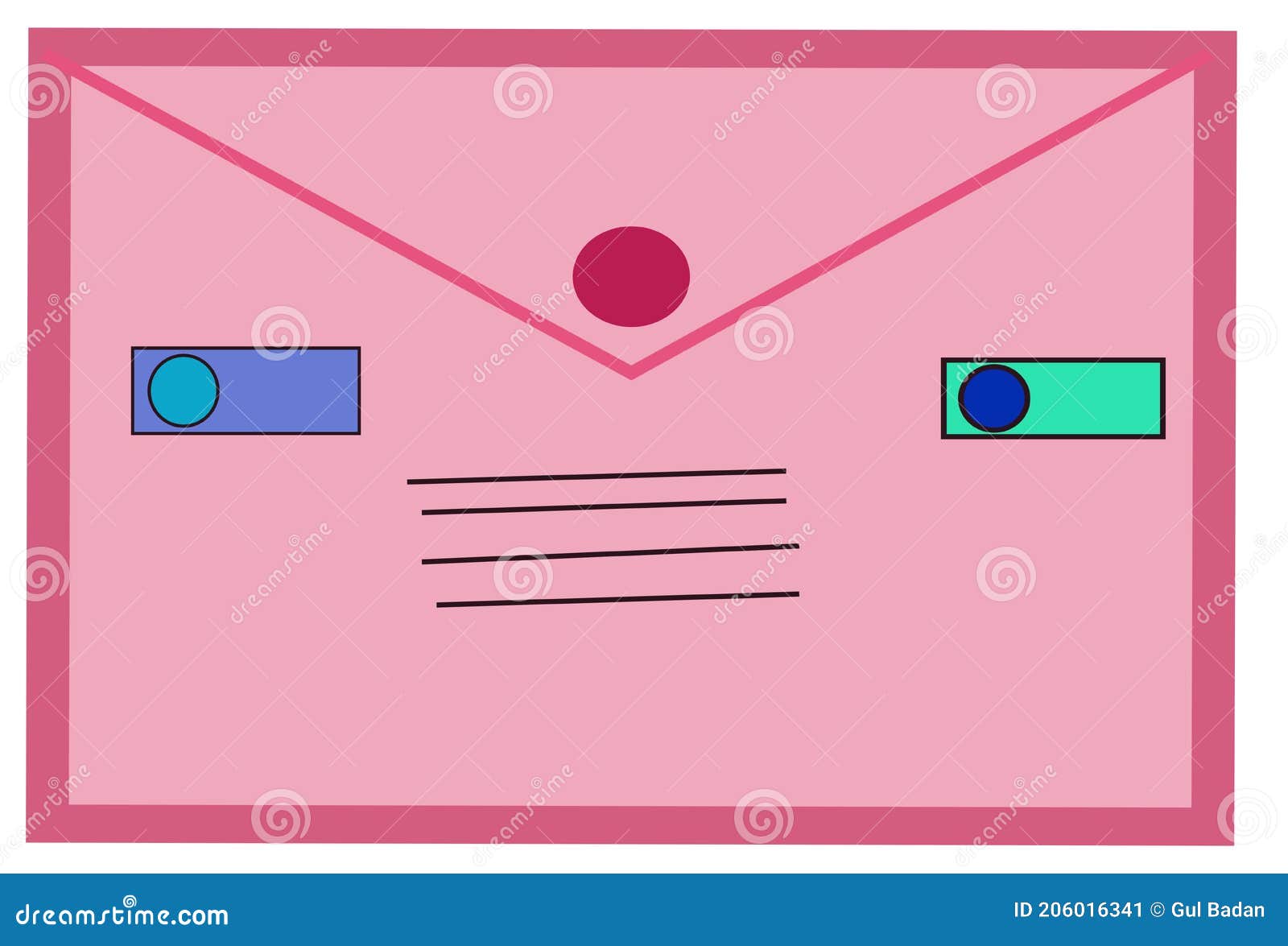 Envelope Vector Illustration with Stamps EPS File Letter Post Stock ...