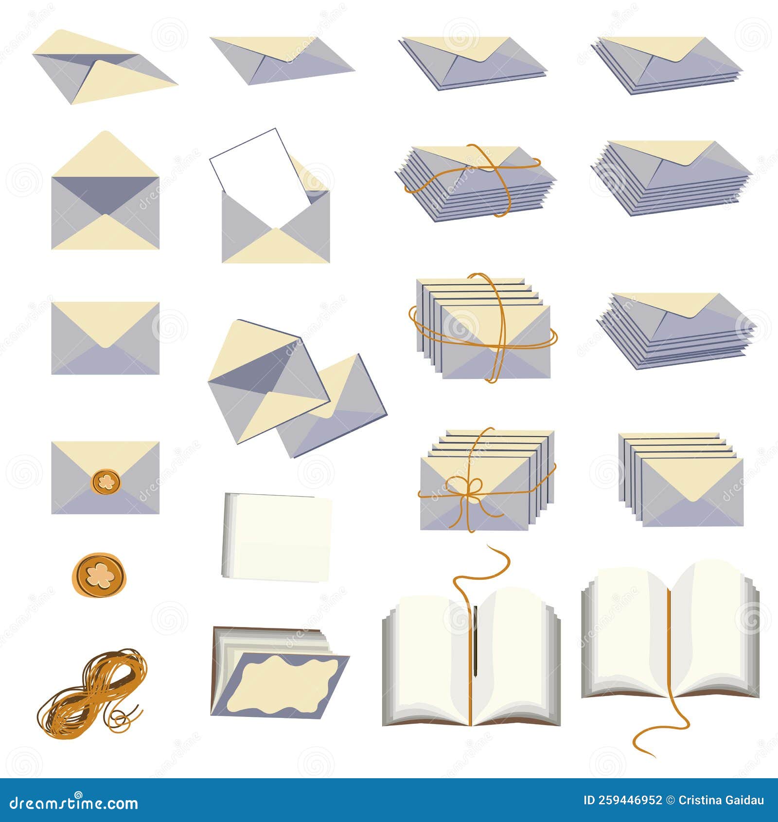 Envelope Vector Set Isolated on White Background Stock Illustration ...