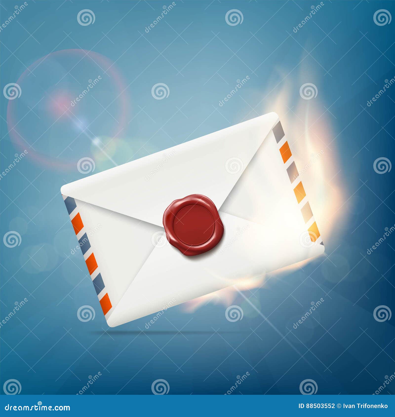 Envelope with Wax Seal on Fire. Stock Vector - Illustration of icon ...