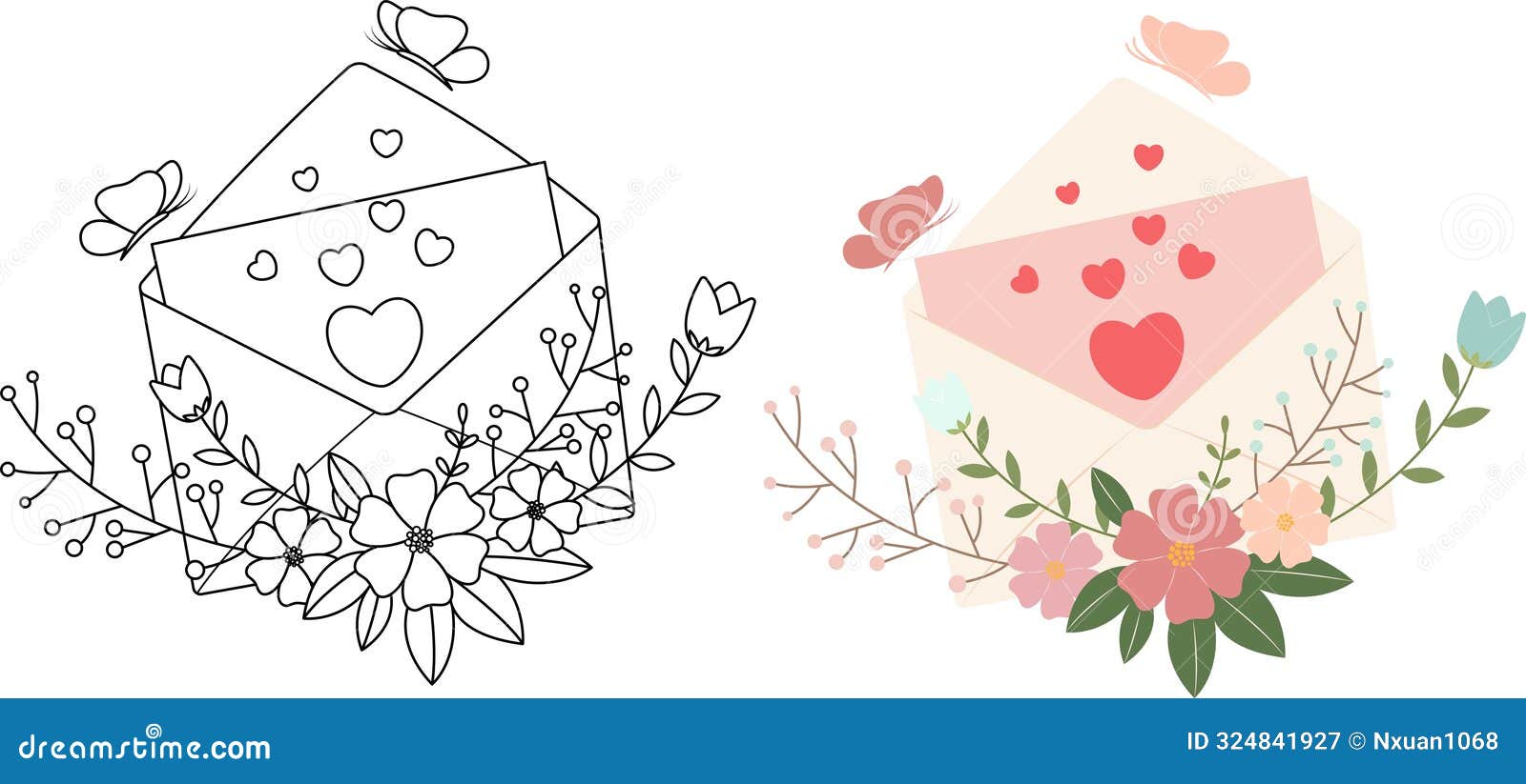 Envelope Coloring Page Stock Image | CartoonDealer.com #52169137