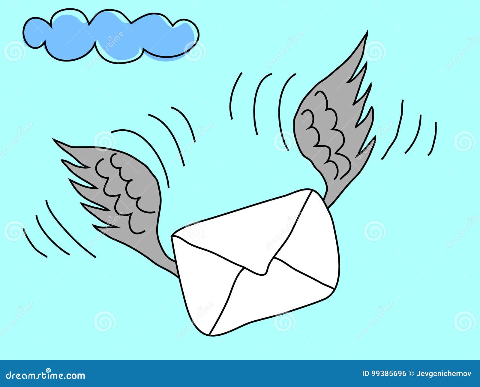 Envelope with Wings Flying Towards Recipient Stock Vector ...