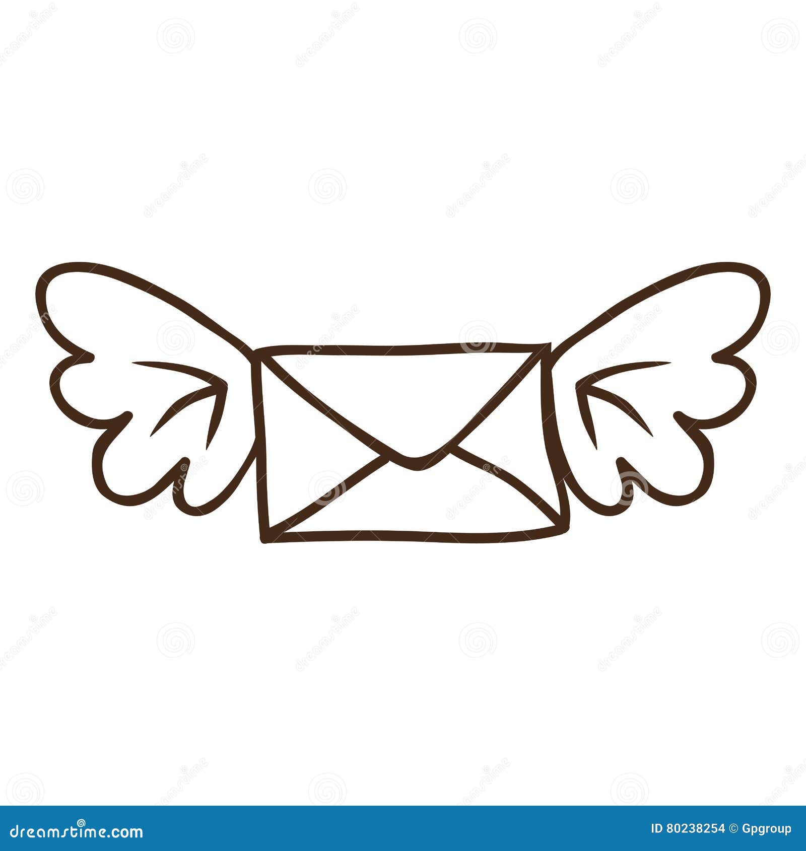 Envelope with wings stock vector. Illustration of concept - 80238254