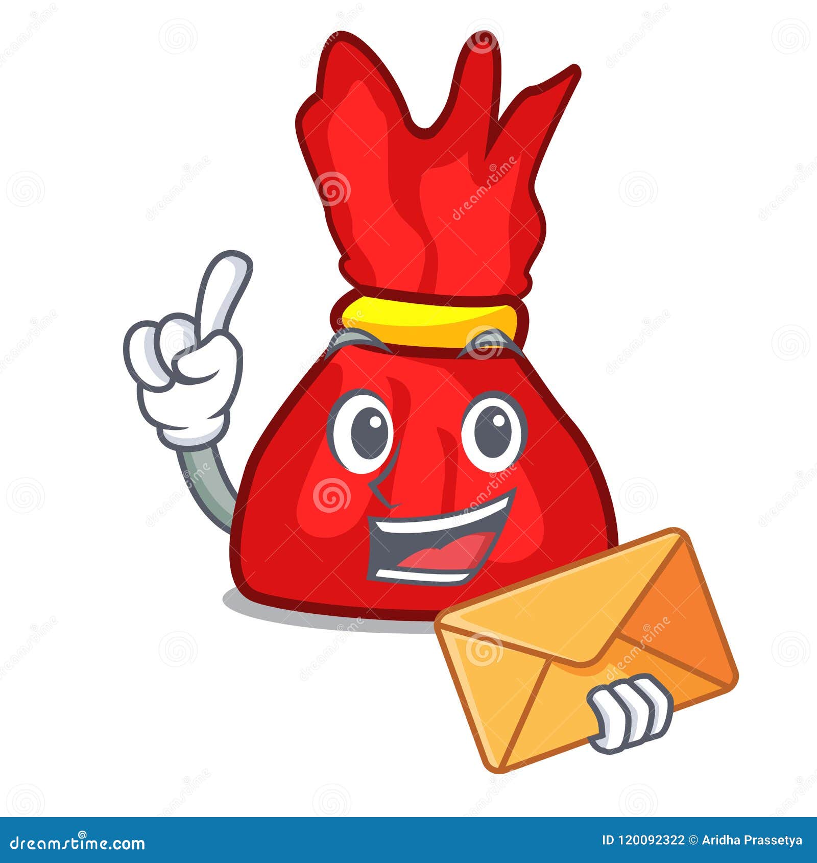 With Envelope Wrapper Candy Character Cartoon Stock Vector ...