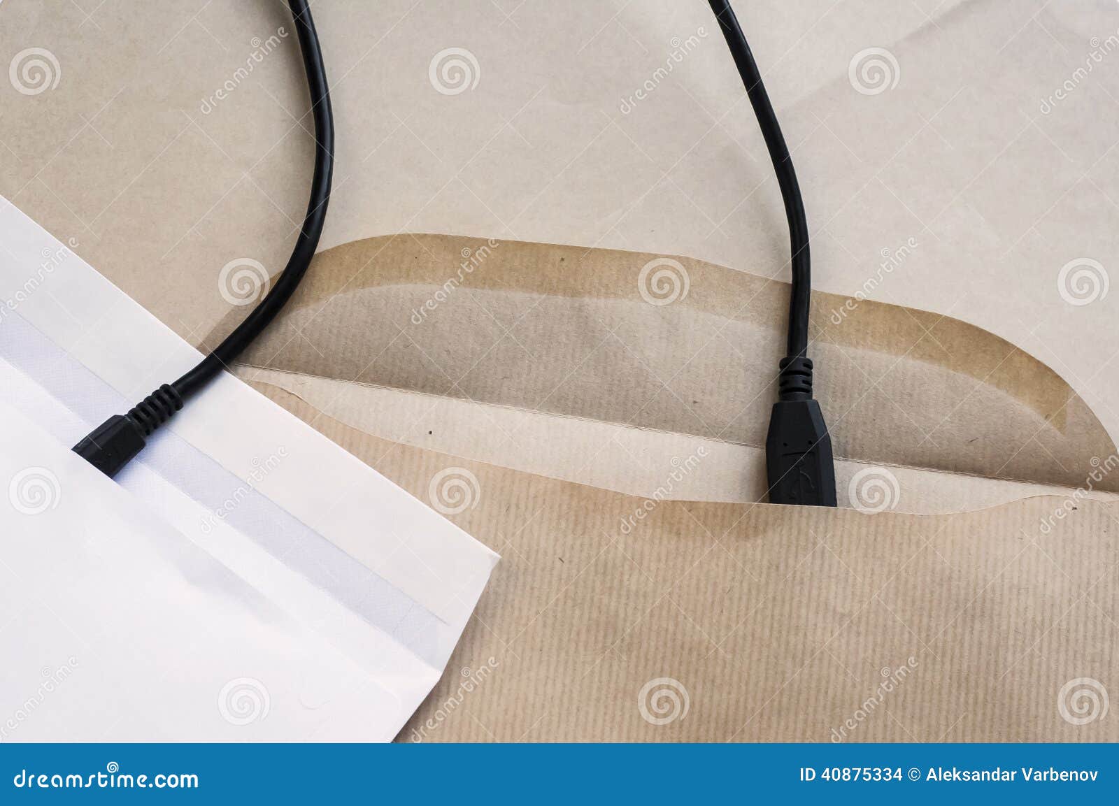 Envelopes Connected with Cable Stock Photo - Image of office, concept ...