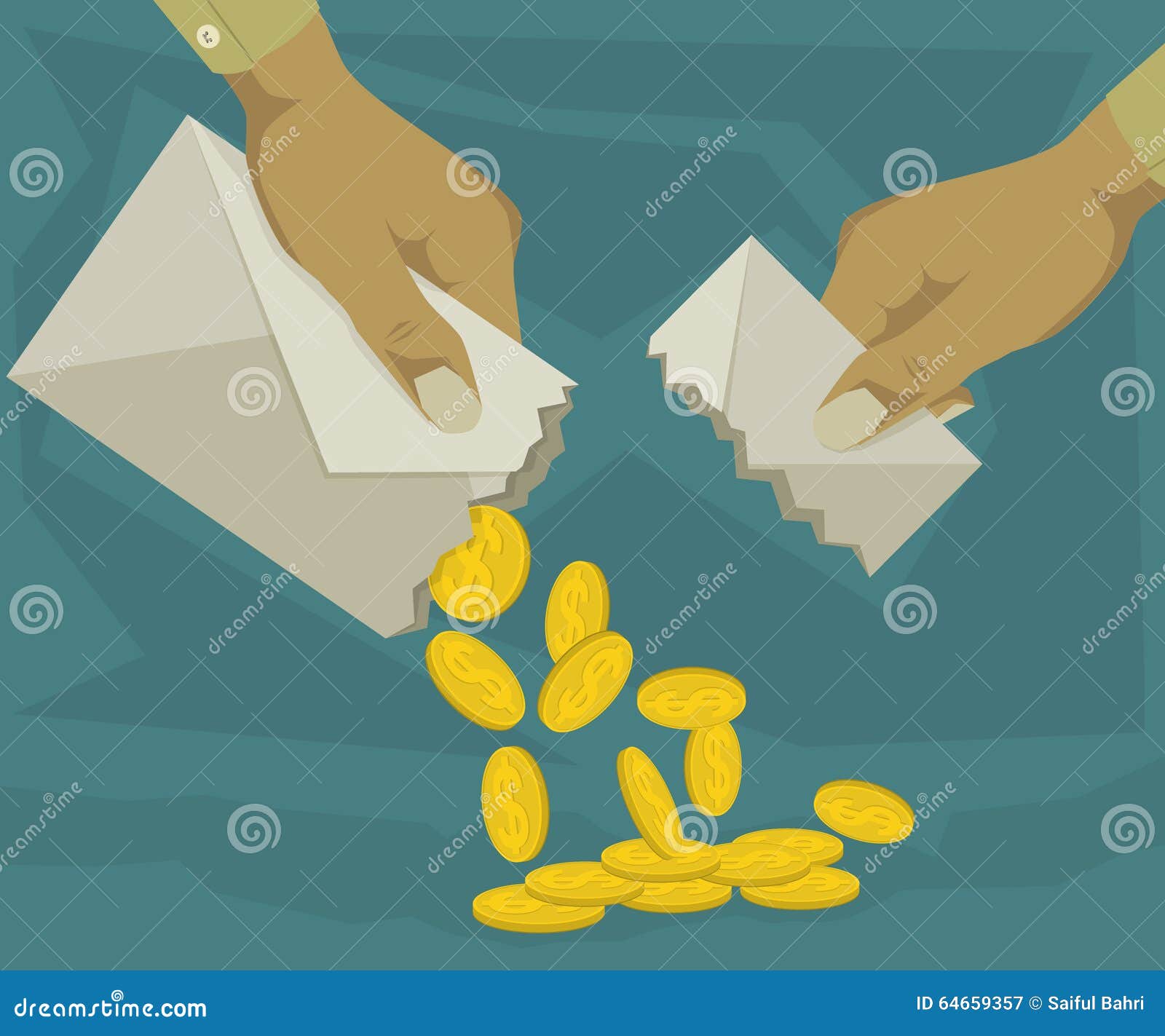 Envelopes Containing Dime Coins Stock Vector - Illustration of ...