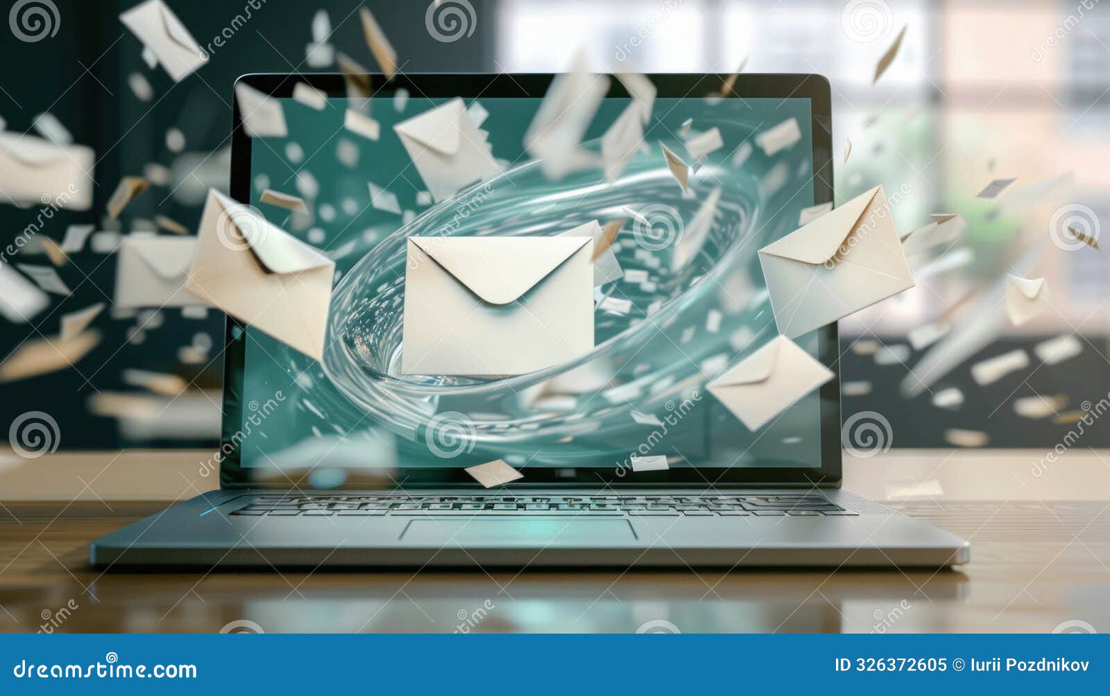 Envelopes are Displayed on the Laptop Screen As a Component of a ...
