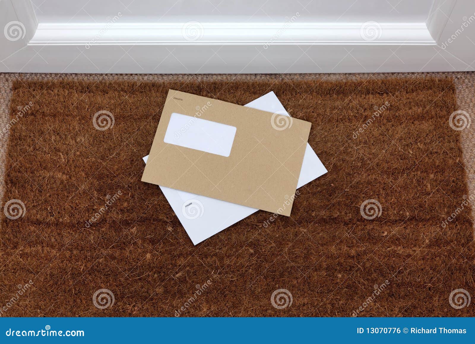 Brown Envelope In A Front Door Letterbox Stock Image | CartoonDealer ...
