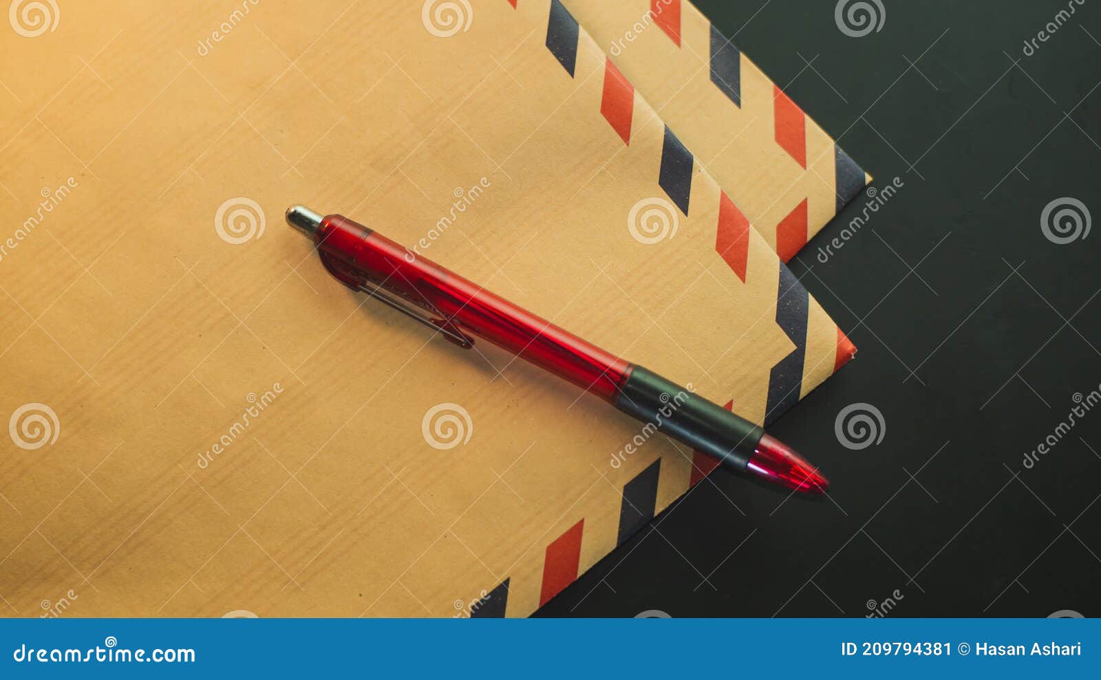 Envelopes of Job Application Documents and Red Ballpoint Plates Stock ...