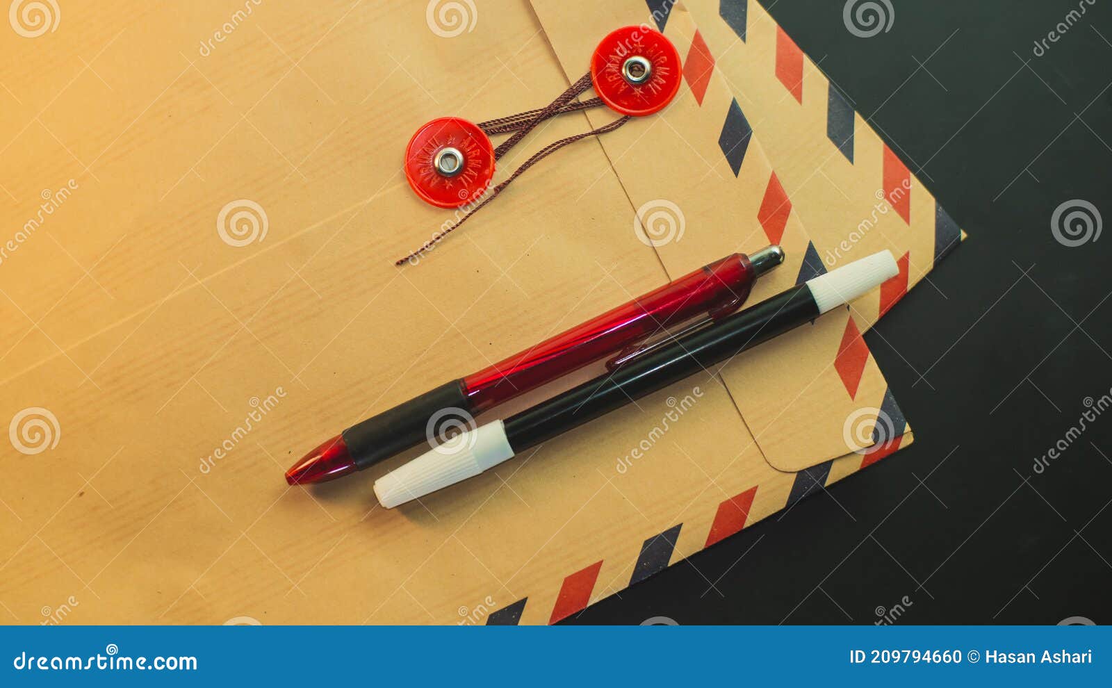 Envelopes of Job Application Documents and Red Ballpoint Plates Stock ...