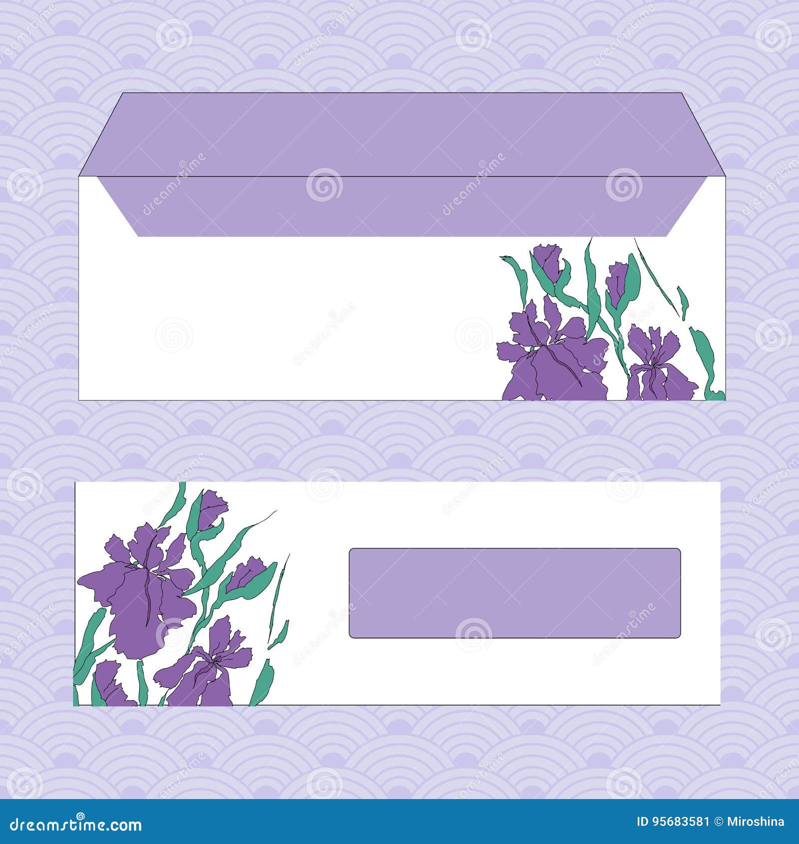 Envelopes for Letters, Front and Back. Stock Vector - Illustration of ...