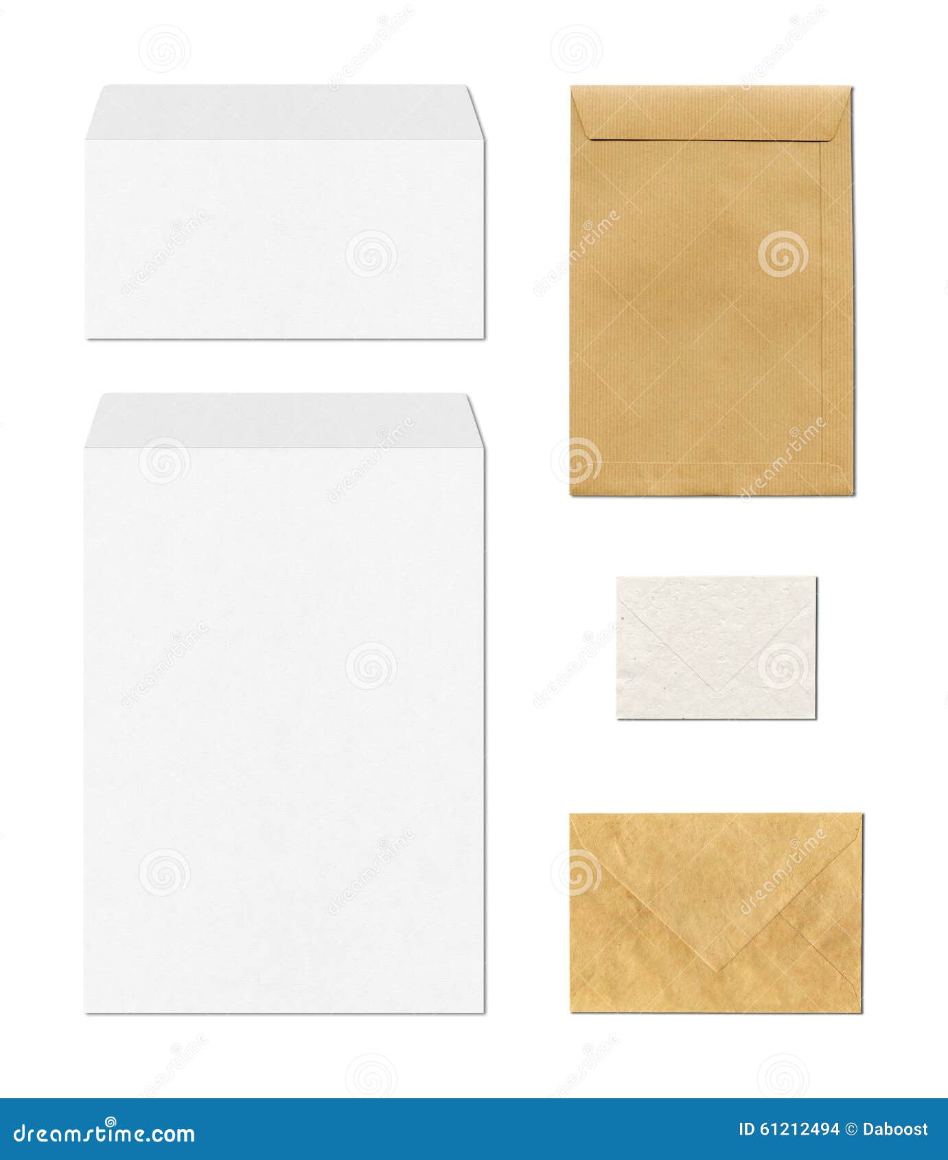 Envelopes Mockup Template, White Background Stock Photo - Image of mock ...