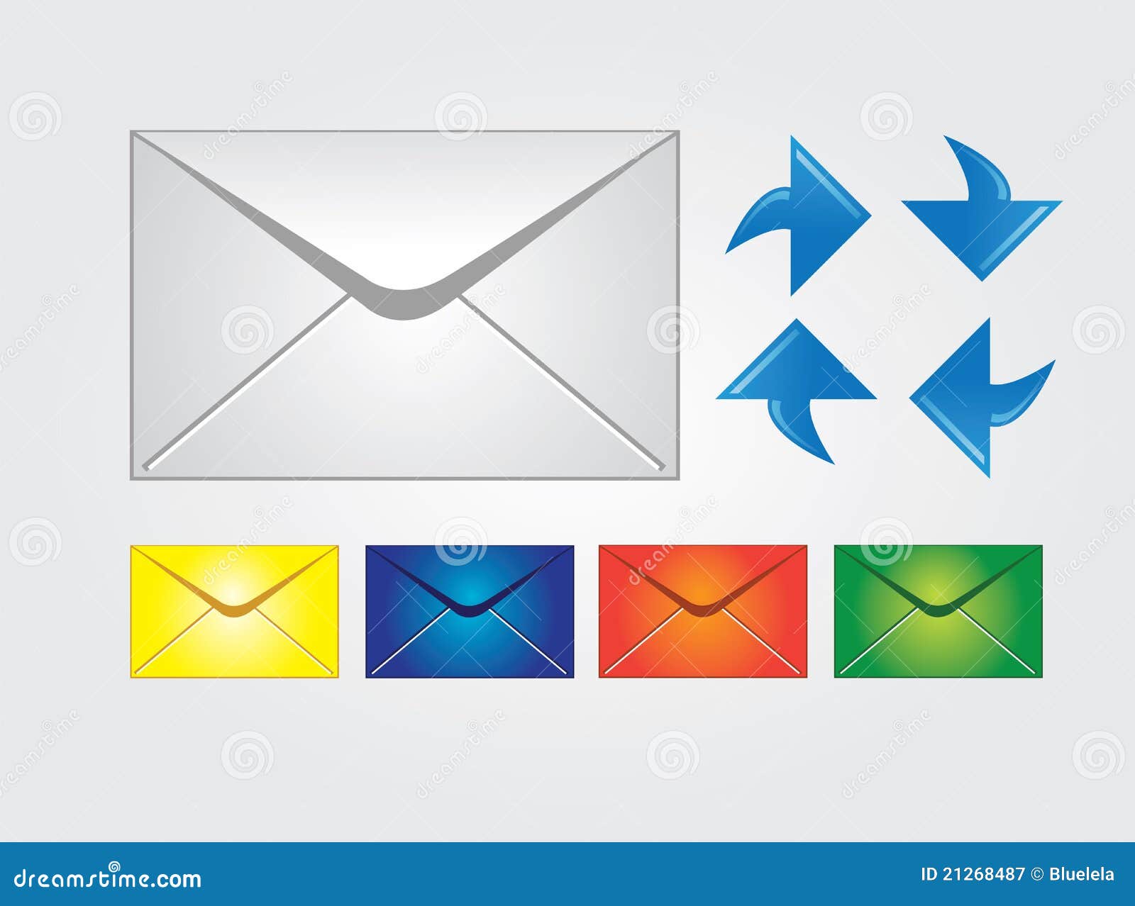 Envelopes, multiple colors stock vector. Illustration of gradient ...