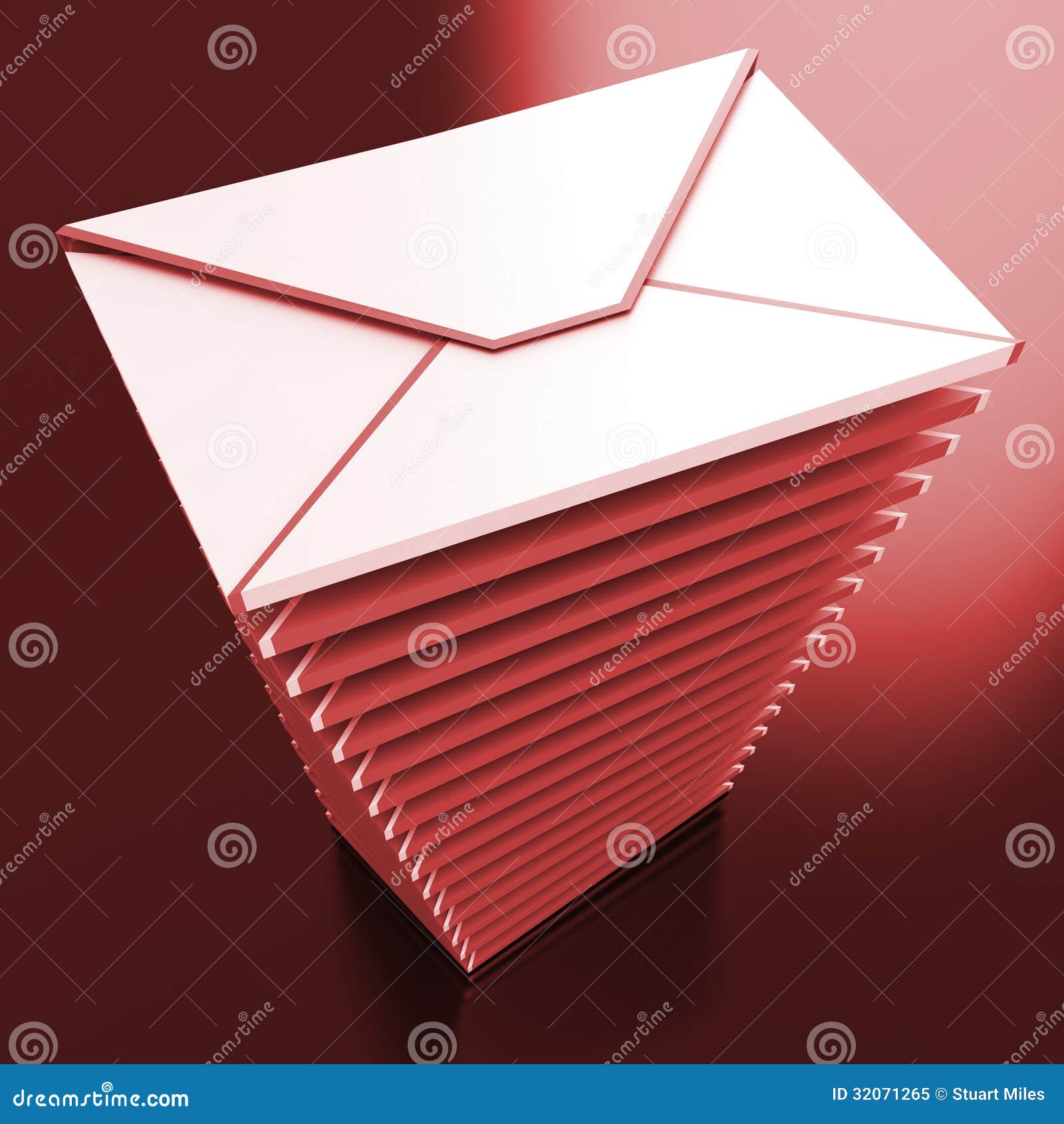 Stacked Envelopes Shows E-mail Symbol Contacting Sending Stock Photo ...