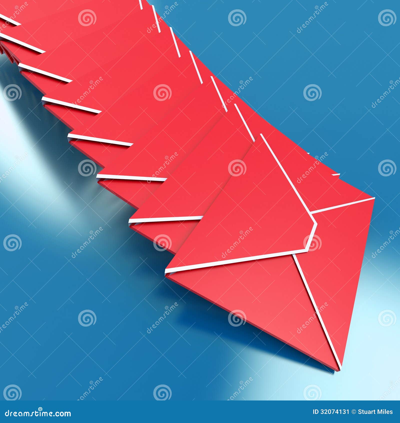 Stacked Envelopes Shows E-mail Symbol Contacting Sending Stock Photo ...