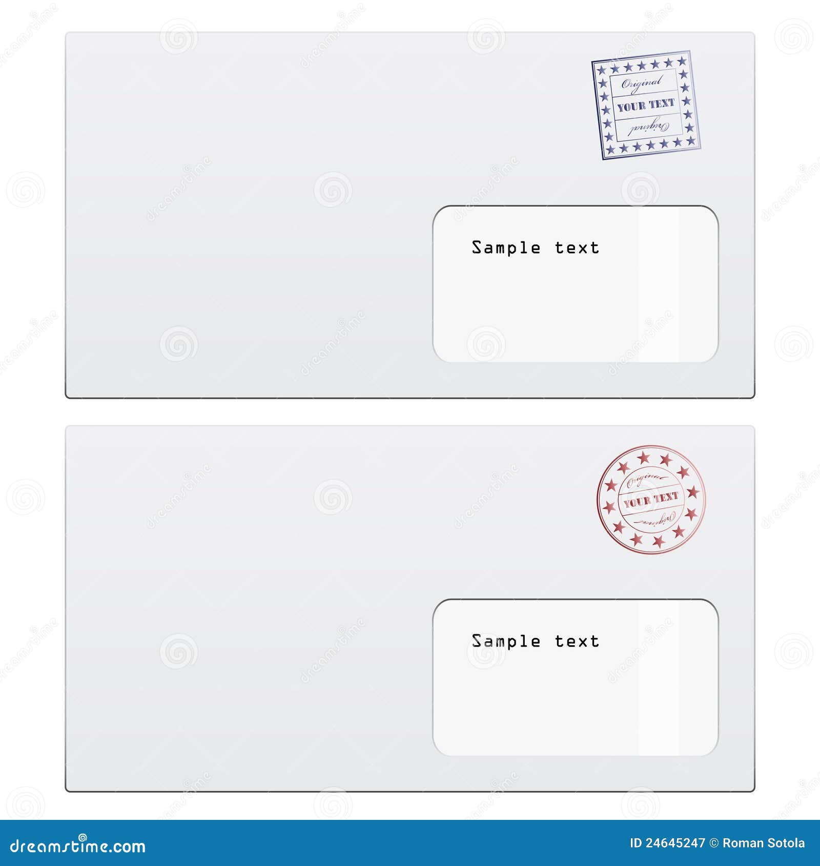Envelopes with a stamp stock vector. Illustration of design - 24645247