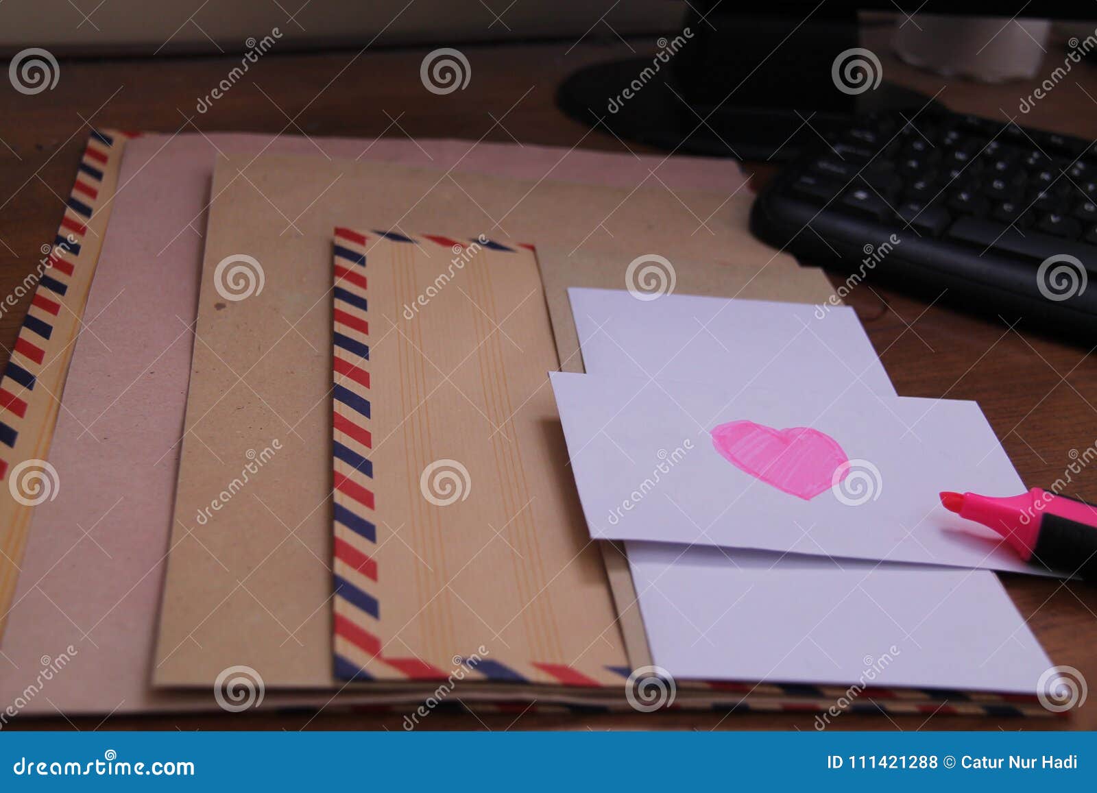 Envelopes on the Table, Version 3 Stock Photo - Image of paper, card ...