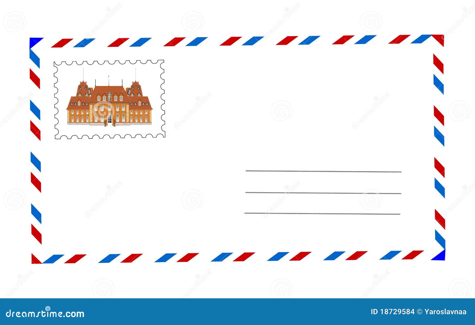 Enveloppe Et Illustration De Timbre-poste Illustration de Vecteur ...