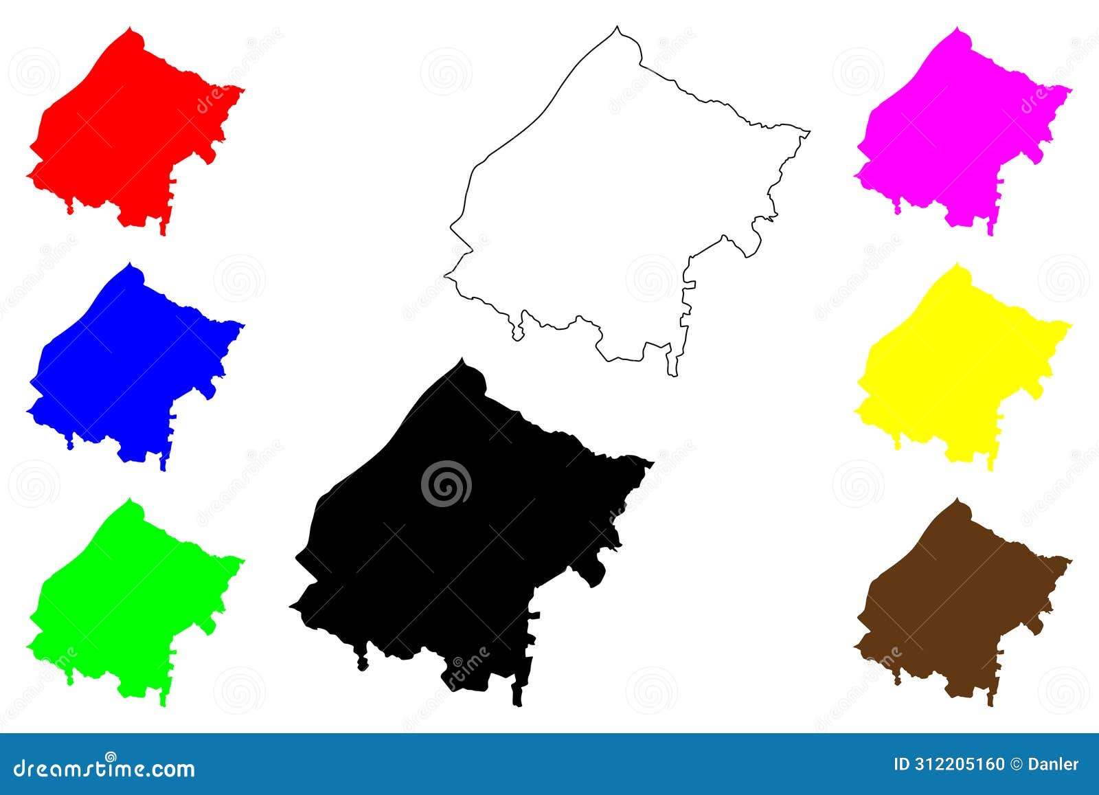 Envigado City (Republic of Colombia) Map Vector Illustration, Stock ...