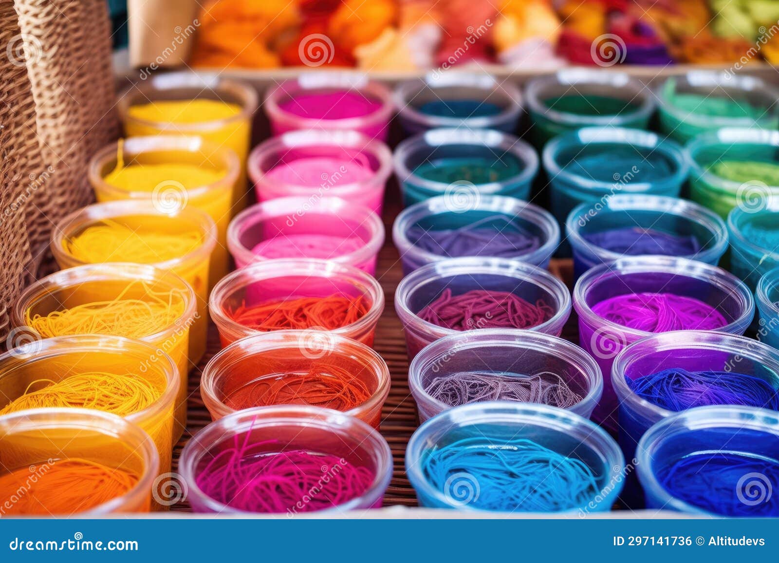 Enviro-friendly Textile Dyes in Containers Stock Photo - Image of ...