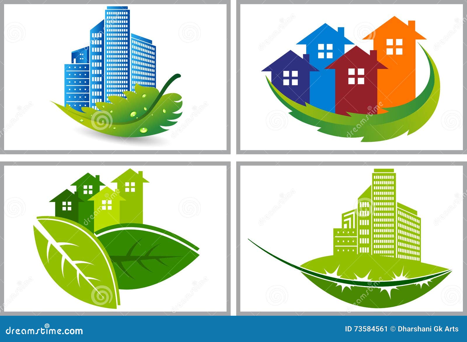 Set Of Building Logos. Cartoon Vector | CartoonDealer.com #6989843