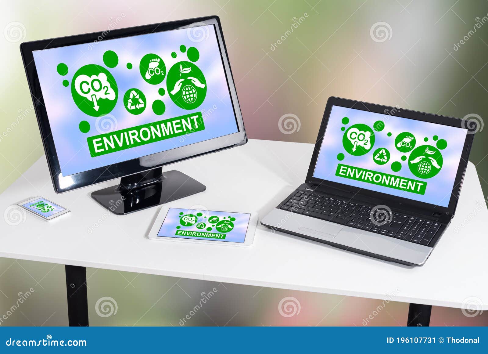 Environment Concept on Different Devices Stock Image - Image of recycle ...